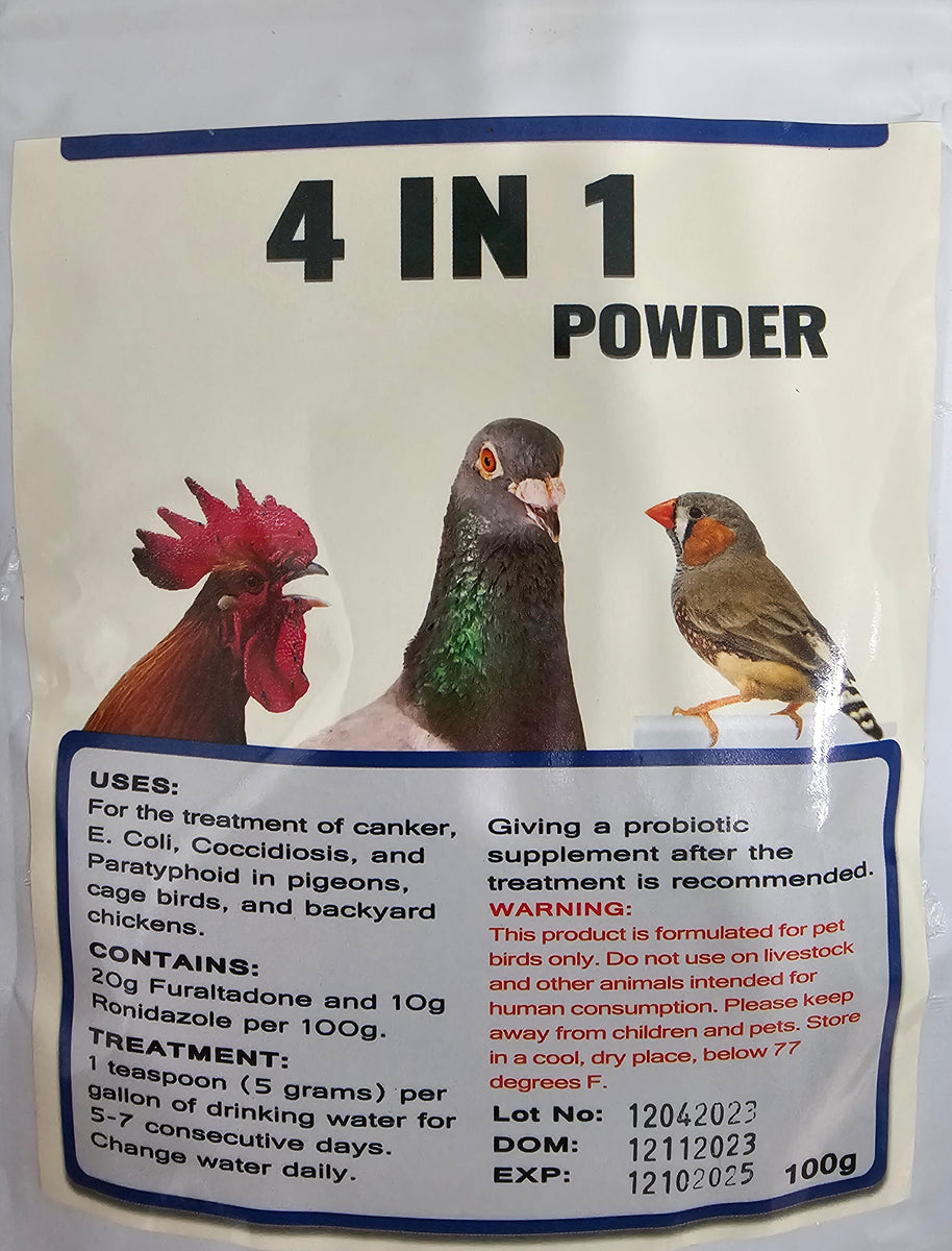 All in one / 4 in 1 Powder for Birds – Paradise Aviary Exotics