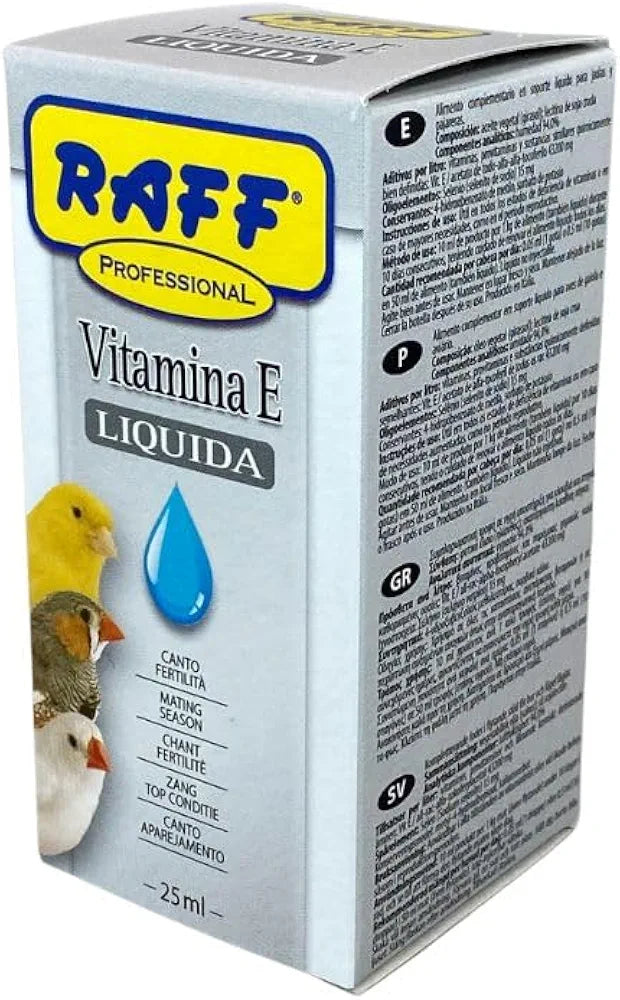 Raff Liquid Vitamin E Supplement for Bird 25ml – Paradise Aviary Exotics